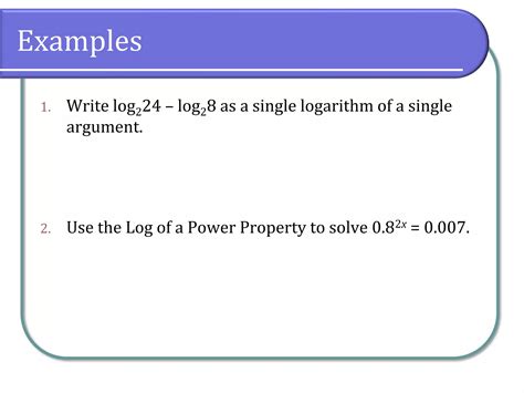 65 Logarithmic Properties Ppt