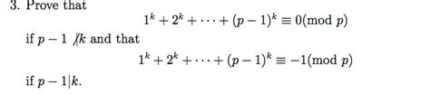 solved 3 prove that 1 2 0 1 0 mod p if p 1