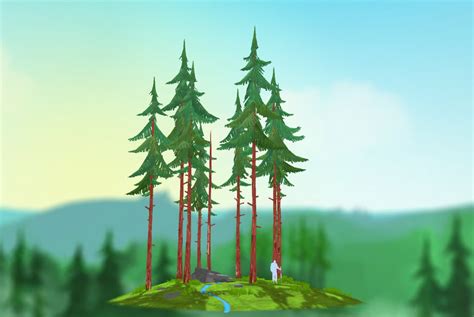 D Cartoon Spruce TurboSquid