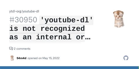 ` youtube dl is not recognized as an internal or external command` in