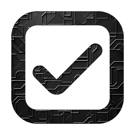 Premium Photo Checkbox Icon Dark Technology Pattern Texture
