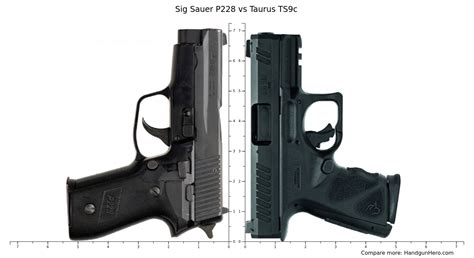 Sig Sauer P228 Vs Taurus Ts9c Size Comparison Handgun Hero