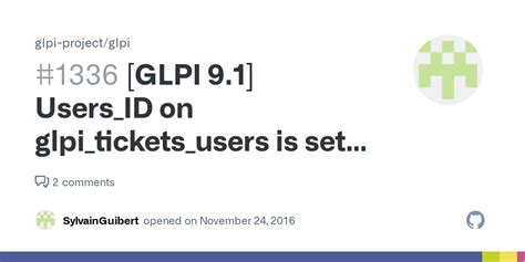 GLPI Users ID On Glpi Tickets Users Is Set To Issue Glpi Project Glpi GitHub