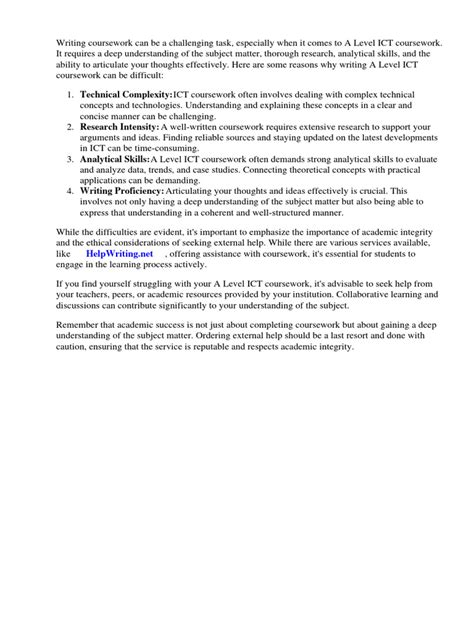 A Level Ict Coursework Help Pdf Educational Technology Databases
