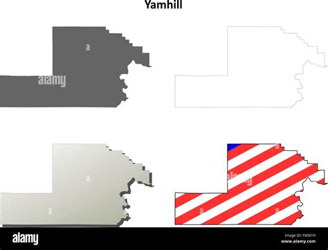 Yamhill County Oregon Outline Map Set Stock Vector Image And Art Alamy