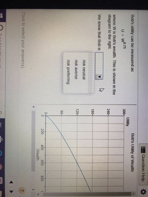 solved question help bob s utility can be measured as bob s