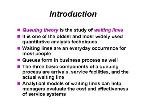 Chapter 14 Waiting Lines And Queuing Theory Models