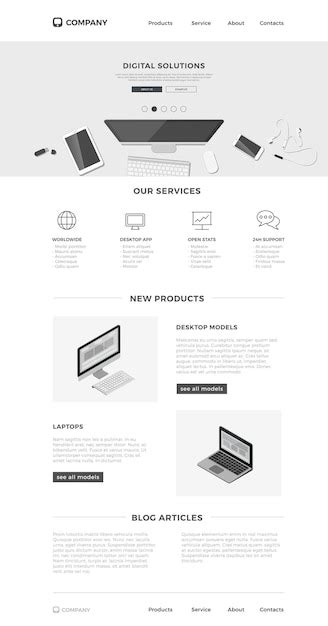 Premium Vector | Website landing page design template.
