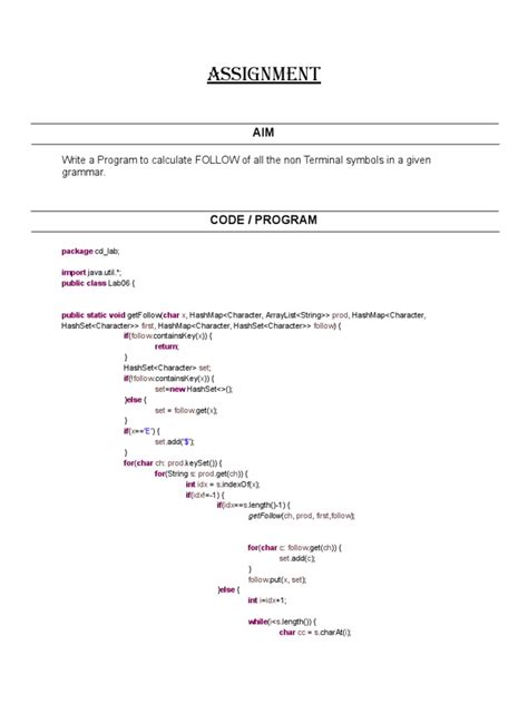 Follow Code In Java Compiler Design Pdf Object Oriented Programming
