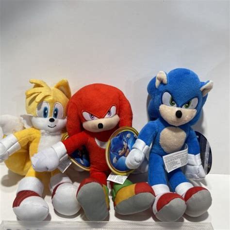 Sonic The Hedgehog Plush Tails Knuckles Stuffed Sega Licensed Toy Lot