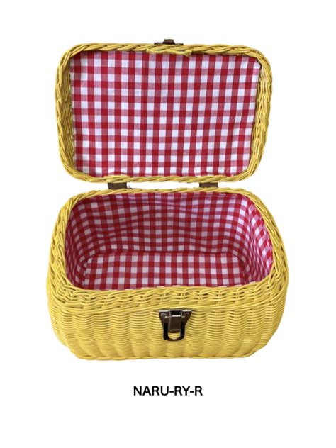 Naru Ry R 日本製 籐素材 なるちゃん ぱっちん金具（イエロー）内布r Daiwa Rattan Online Shop