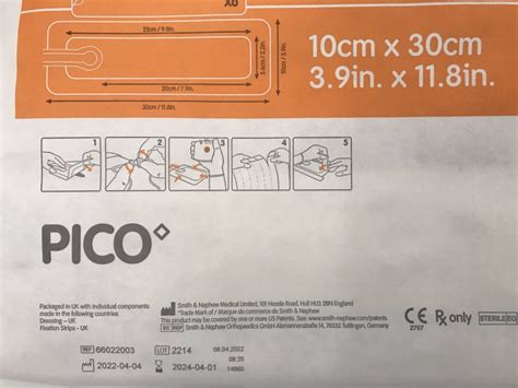 SMITH AND NEPHEW 66022003 PICO Wound Dressing Therapy System 10cm X 30cm GB TECH USA