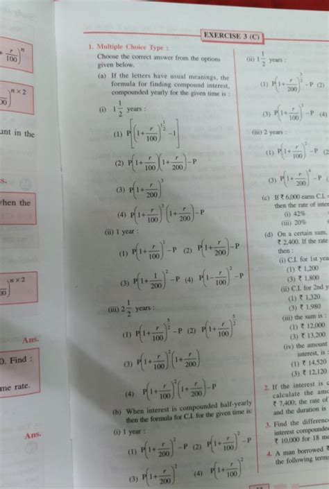 exercise 3 c 1 multiple choice type choose the correct answer from t