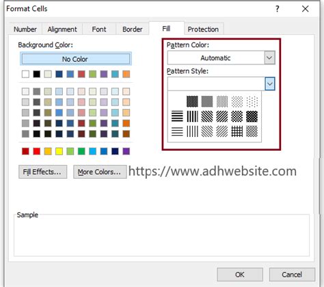 Cara Paling Cepat Mewarnai Baris Excel Dan Menambahkan Effects Serta Pattern Adhwebsite Blog