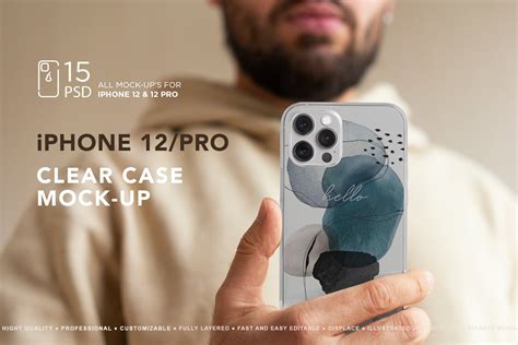 Iphone 12 Pro Clear Case Mockup Creative Market