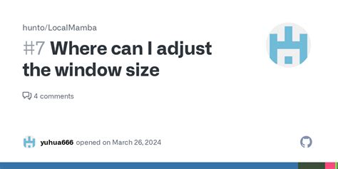 Where Can I Adjust The Window Size · Issue 7 · Huntolocalmamba · Github
