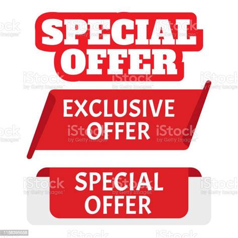 빨간색 배너입니다 독점 제공 스티커 또는 할인 라벨 프로모션 포스터 개성 개념에 대한 스톡 벡터 아트 및 기타 이미지 개성 개념 구매 금지됨 Istock