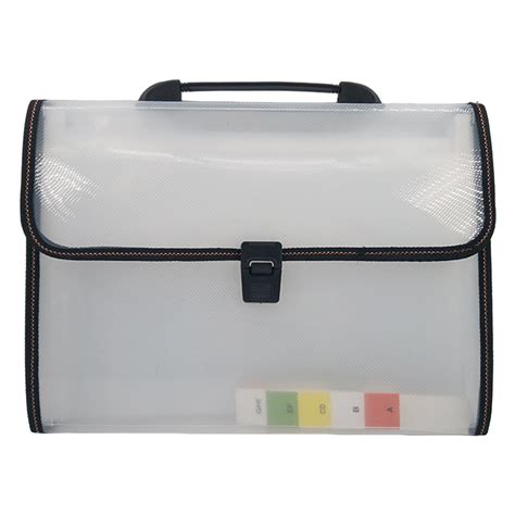 Kripyery A4 File Folder Multi Layers 13 Pockets Buckle Portable Handle Examination Paper