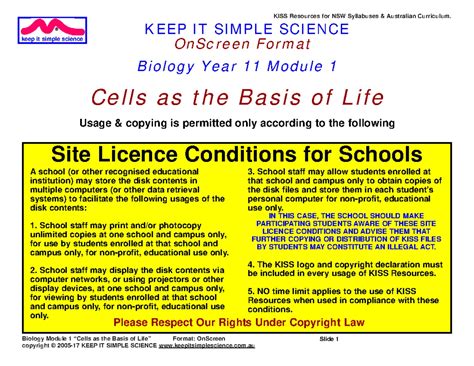 kiss module notes preliminary biology module 1 pdf biology module 1