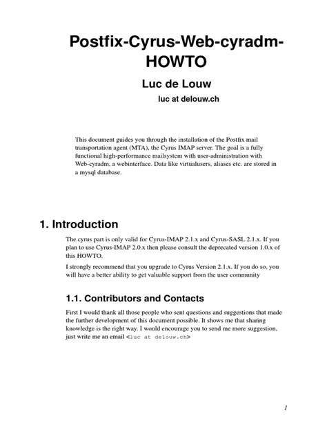 Postfix Cyrus Web Cyradm Howto Pdf