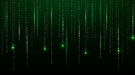 Digital Green Matrix Binary Code Encoded Vector Illustration Stock