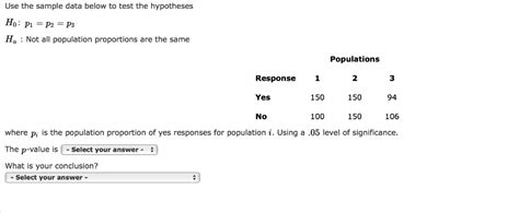 solved use the sample data below to test the hypotheses ho