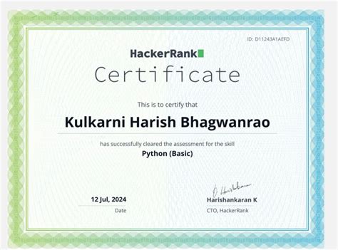 Harish Kulkarni On Linkedin Hackerrank Python