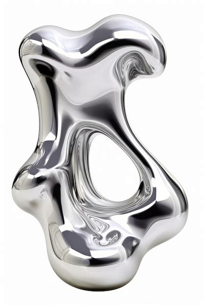 Abstract Metallic Fluid Sculpture Premium Ai Generated Image