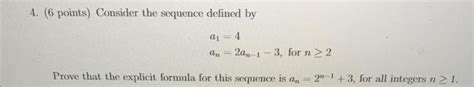 Solved 4 6 Points Consider The Sequence Defined By
