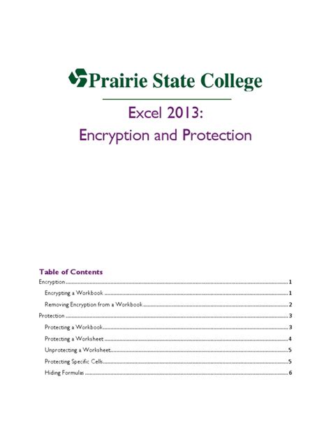 Excel 2013 Encryption And Protection Download Free Pdf Microsoft