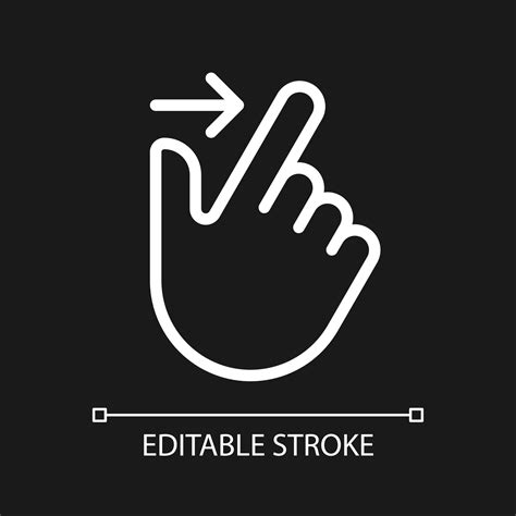 Edge Swipe Pixel Perfect White Linear Icon For Dark Theme Touchscreen Control Open Additional