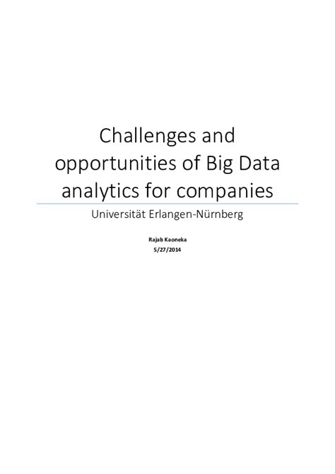 Pdf Challenges And Opportunities Of Big Data Analytics For Companies