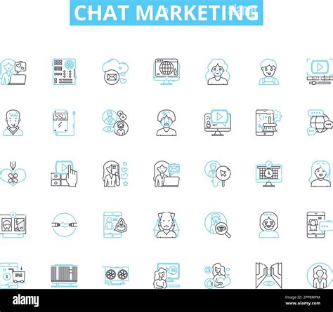 Chat Marketing Linear Icons Set Conversational Engagement