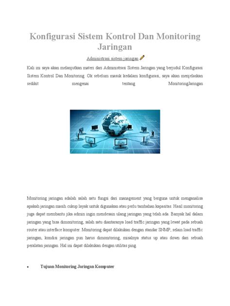 konfigurasi sistem kontrol dan monitoring jaringan pdf