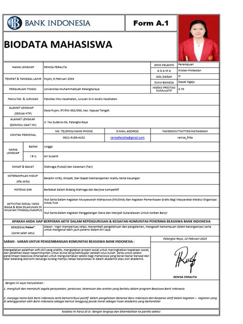 Formulir Beasiswa Bi A 1 Pdf