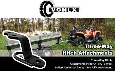 Amazon.com: VONLX Three-Way Hitch Attachments Fit for ATV/UTV Type Trailers Universal 3-Way ...