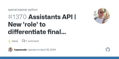 Assistants Api New Role To Differentiate Final Message While Streaming · Openai Openai