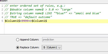 Replace Certain Numeric Values With Null Or Missingvalue KNIME Analytics Platform KNIME