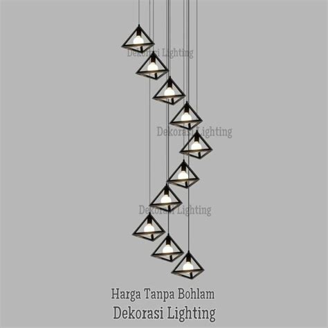 Jual Lampu Gantung Void Tangga 10in1 Hias Cafe Minimalis Model 10 Lampu Shopee Indonesia