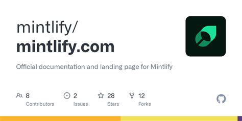 Github Mintlify Official Documentation And Landing Page For Mintlify