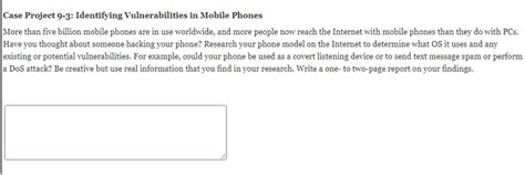 Solved Case Project 9 3 Identifying Vulnerabilities In