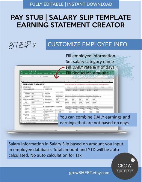 Salary Slip Generator Earning Statement Template Pay Slip Creator For Daily Employee