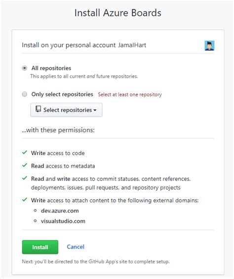 instalar o aplicativo azure boards para github azure boards
