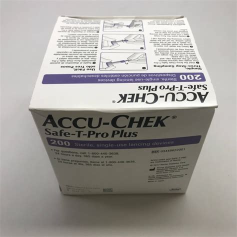 Roche 03448622001 Accu Chek Safe T Pro Plus Steril Single Use Lancing Devices 200 Box Gb