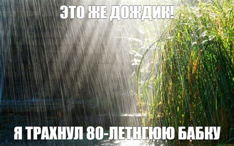 Создать мем летний дождь под дождем атмосферные осадки Картинки Meme