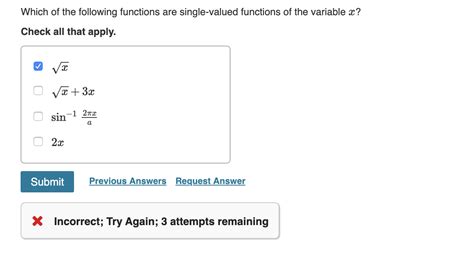 Solved Which Of The Following Functions Are Single Valued