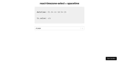 React Timezone Select Usage Forked Codesandbox