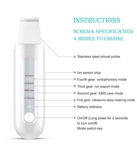 Badu Bg Ултразвуков скрубер за почистване на кожата на лицето Препарат за премахване на черни