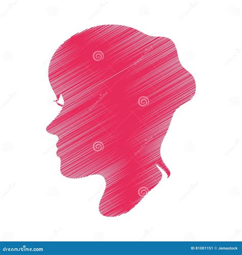 Gestreiftes Frauenkopf Profildesign Vektor Abbildung Illustration von kühl frau