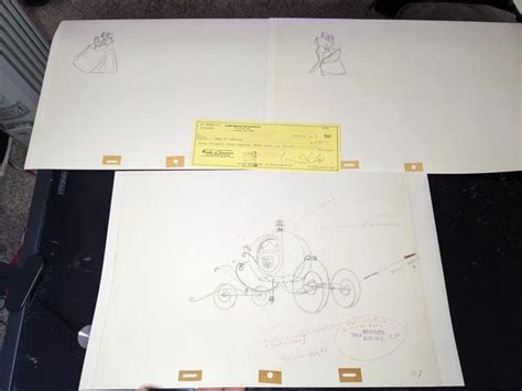 Cinderella Animation Cel Art Model Sheets Disney Production Art Bill